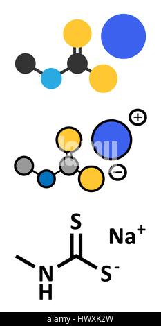 Metam sodium pesticide molecule. Skeletal formula Stock Vector Image ...
