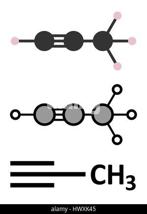 Propyne molecule. Skeletal formula Stock Vector Image & Art - Alamy