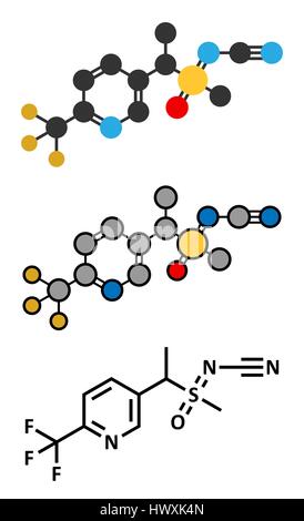 Sulfoxaflor insecticide molecule. Skeletal formula Stock Vector Image ...