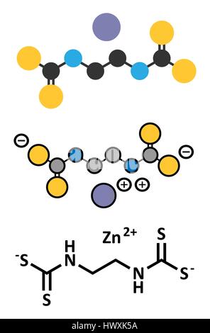 Zineb zinc organosulfur fungicide molecule. Skeletal formula Stock ...