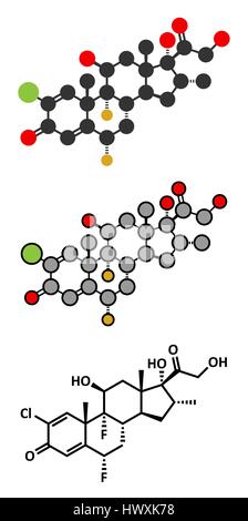 Halometasone topical corticosteroid drug molecule. Skeletal formula ...