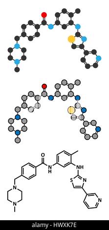 Masitinib cancer drug molecule. Skeletal formula Stock Vector Image ...