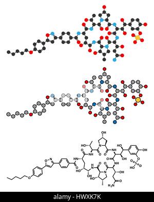 Micafungin antifungal drug molecule. Skeletal formula Stock Vector ...