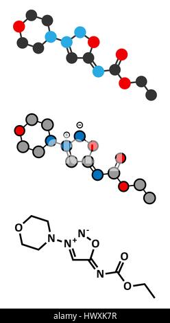 Molsidomine angina drug molecule. Skeletal formula Stock Vector Image ...