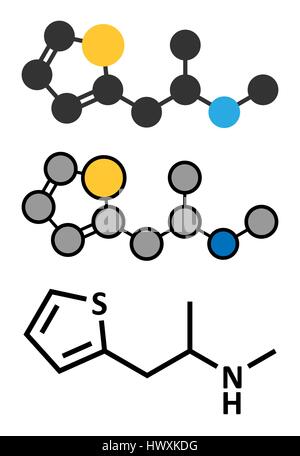 Methiopropamine (MPA) recreational drug, chemical structure Skeletal ...