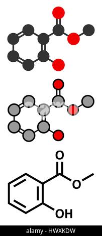 Methyl salicylate (wintergreen oil) molecule. Acts as rubefacient. Used ...
