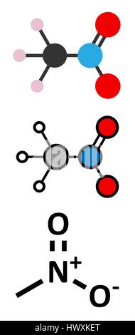 Nitromethane nitro fuel molecule. Used as fuel to power rockets, drag ...
