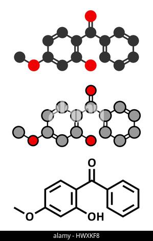 Oxybenzone sunscreen molecule. Skeletal formula Stock Vector Image ...