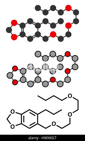 Piperonyl butoxide (PBO) pesticide synergist molecule. Increases potency of insecticides by ...