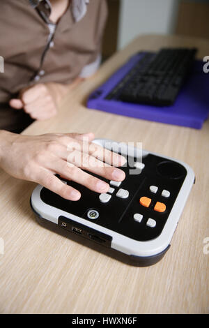 Computer keyboard for visually-impaired and blind people Stock Photo ...