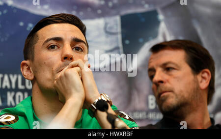 Boxing coach Joe Gallagher during a press conference at The Dorchester ...