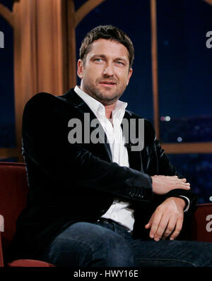 Actor Gerard Butler, left, chats with host Craig Ferguson during a ...
