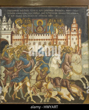 This fresco depicts the battle between the cities of Novgorod and ...