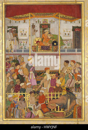 This Mughal painting from around 1635 shows a night celebration of the ...