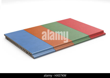 Terracotta matt tiles for ventilated facade cladding isolated on white ...