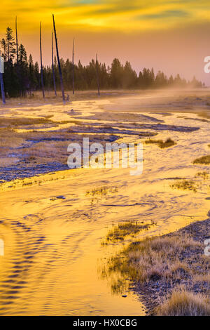 Firehole lake outlet; Yellowstone National Park Stock Photo - Alamy