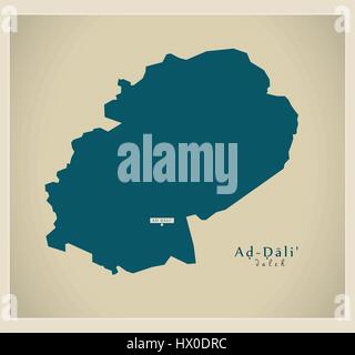 Map of Ad Dali', a province of Yemen Stock Vector Image & Art - Alamy