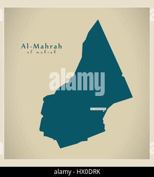 Map of Yemen with the provinces, Al Mahrah is highlighted Stock Vector ...