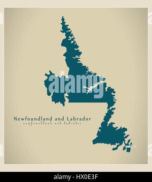 Newfoundland map. Just a simple border map. Shape of the province. Flat ...