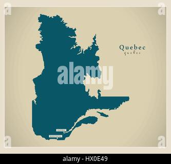 Quebec map. Just a simple border map. Shape of the province. Flat blank ...