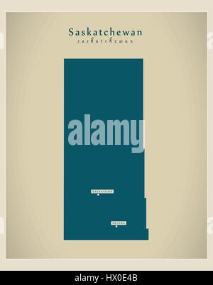 Saskatchewan map. Just a simple border map. Shape of the province. Flat ...