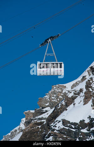 cableway to the Plateau Rosa Stock Photo - Alamy