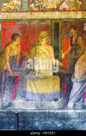 Fresco from Pompeii's Villa of Mysteries Stock Photo - Alamy
