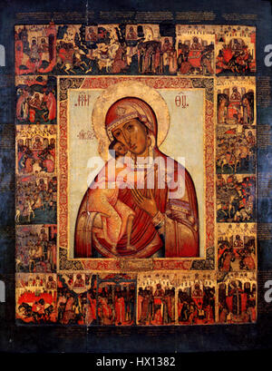 'Feodorovskaya with Miracles' is a religious painting depicting the ...