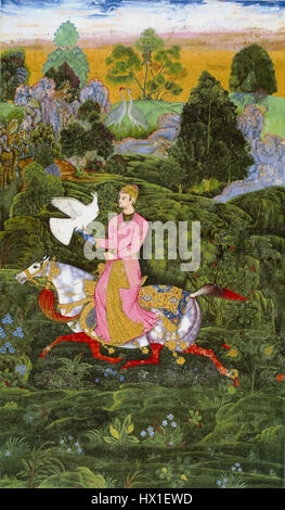 This painting depicts Ibrahim Adil Shah II, the Sultan of Bijapur, with ...