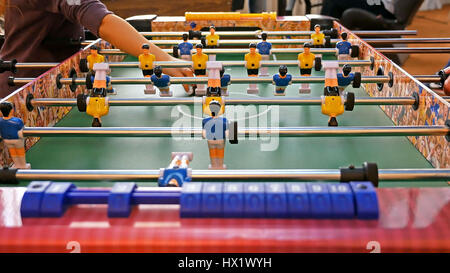 Table Soccer or Foosball Kicker Game, Selective Focus, Retro Tone ...