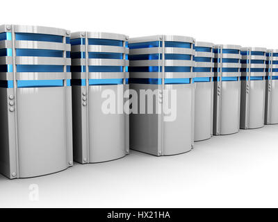 3d illustration of servers row over white background Stock Photo - Alamy