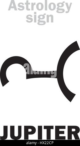 Astrology Alphabet: JUPITER, classic major planet. Hieroglyphic ...