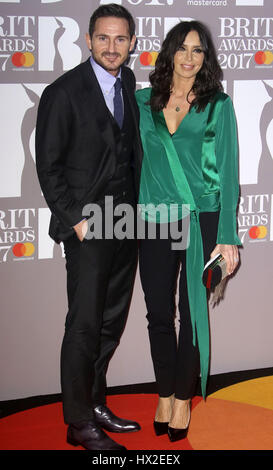 London, UK. Frank Lampard and Christine Bleakley at The BRIT Awards ...