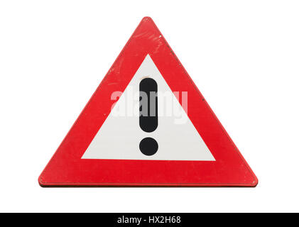 Warning symbol in a red triangle. Bicycle traffic sign.Cycle route ...