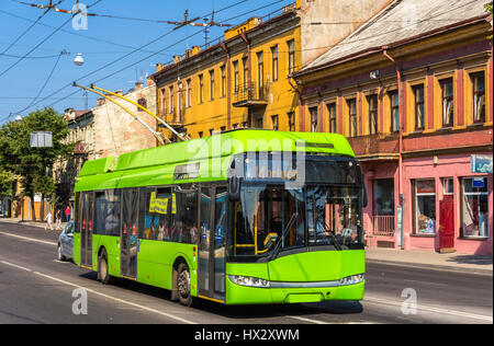 Public transport bus in Kaunas, Lithuania, December 2018 Stock Photo ...