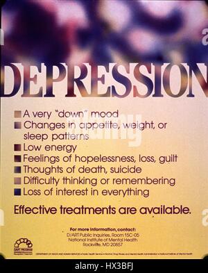 Mental Health Poster - Depression public service poster ca. 1980s Stock ...
