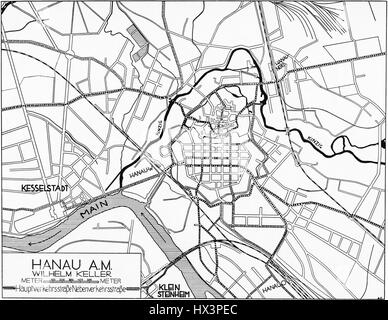 The 1932 Hanau Karte Verkehrslage is a historical map depicting traffic ...