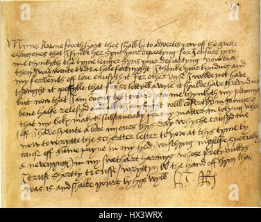 Henry VIII of England, Letter to Anne Boleyn Stock Photo - Alamy