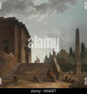 Hubert Robert - Landscape with Stairs and Obelisk Stock Photo - Alamy
