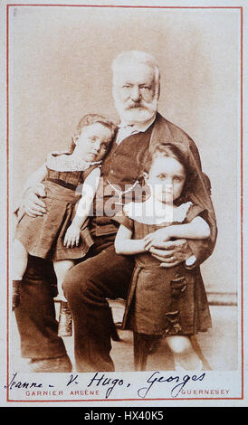 This 1872 painting, 'Hugo avec Georges et Jeanne,' features the French ...