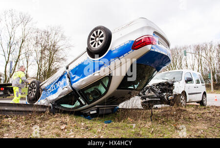 Hamburg, Germany. 21st Mar, 2017. A patrol car of the German police ...