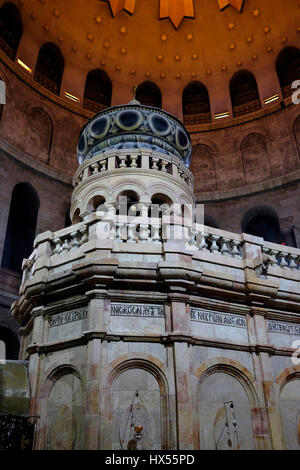 View of the Edicule, the shrine that tradition says houses the cave ...