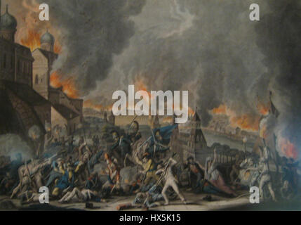 Moscow fire (1812) battle Stock Photo - Alamy