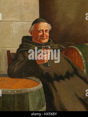 A monk drinking in a wine-cellar Date: 14th century Stock Photo - Alamy