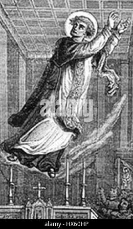A depiction of Saint Joseph of Cupertino, known for his religious ...