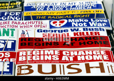 GEORGE W. BUSH ANTI BUSH CAR BUMPER STICKERS 20 March 2004 HOLLYWOOD ...