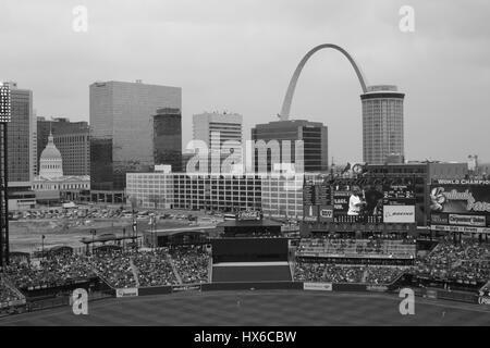 Busch Stadium as seen from the Gateway Arch in St. Louis ca. 1985 Stock ...
