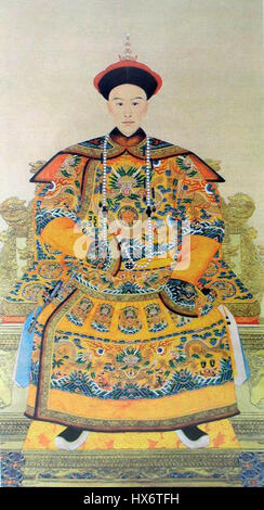 This imperial portrait depicts Emperor Guangxu of China. It showcases ...
