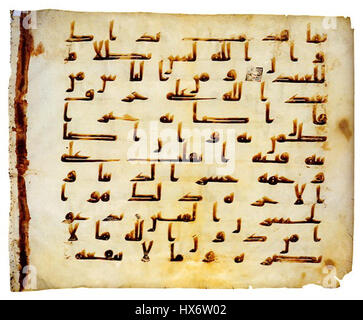 This 7th-century Quran manuscript, featuring early Arabic script ...