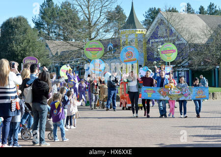 EDITORIAL USE ONLY CBeebies presenters lead the parade during the ...